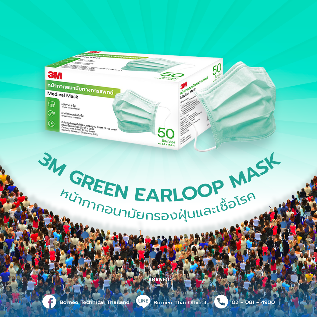 3M Green Earloop Mask, a high-quality dust filter mask.